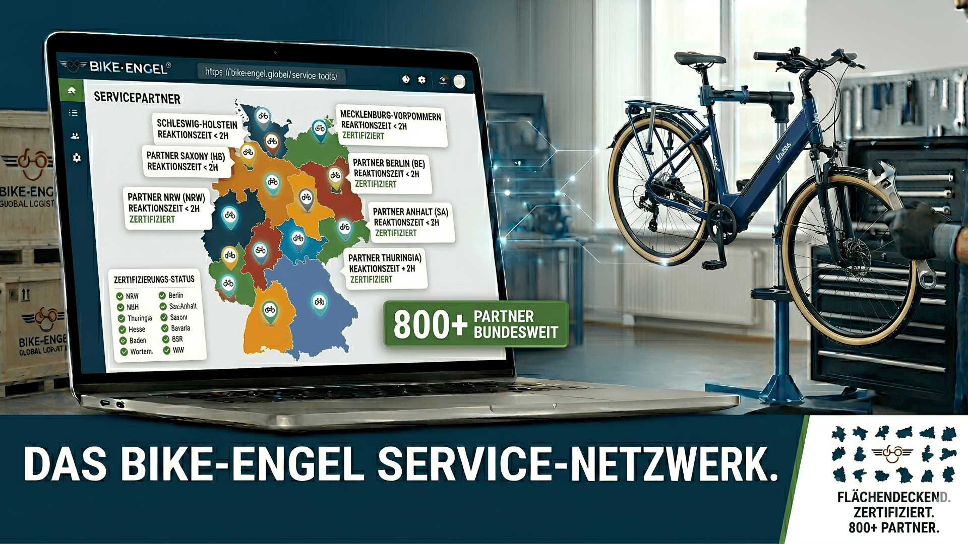 Bike-Engel Netzwerk — 800+ Partnerwerkstätten bundesweit